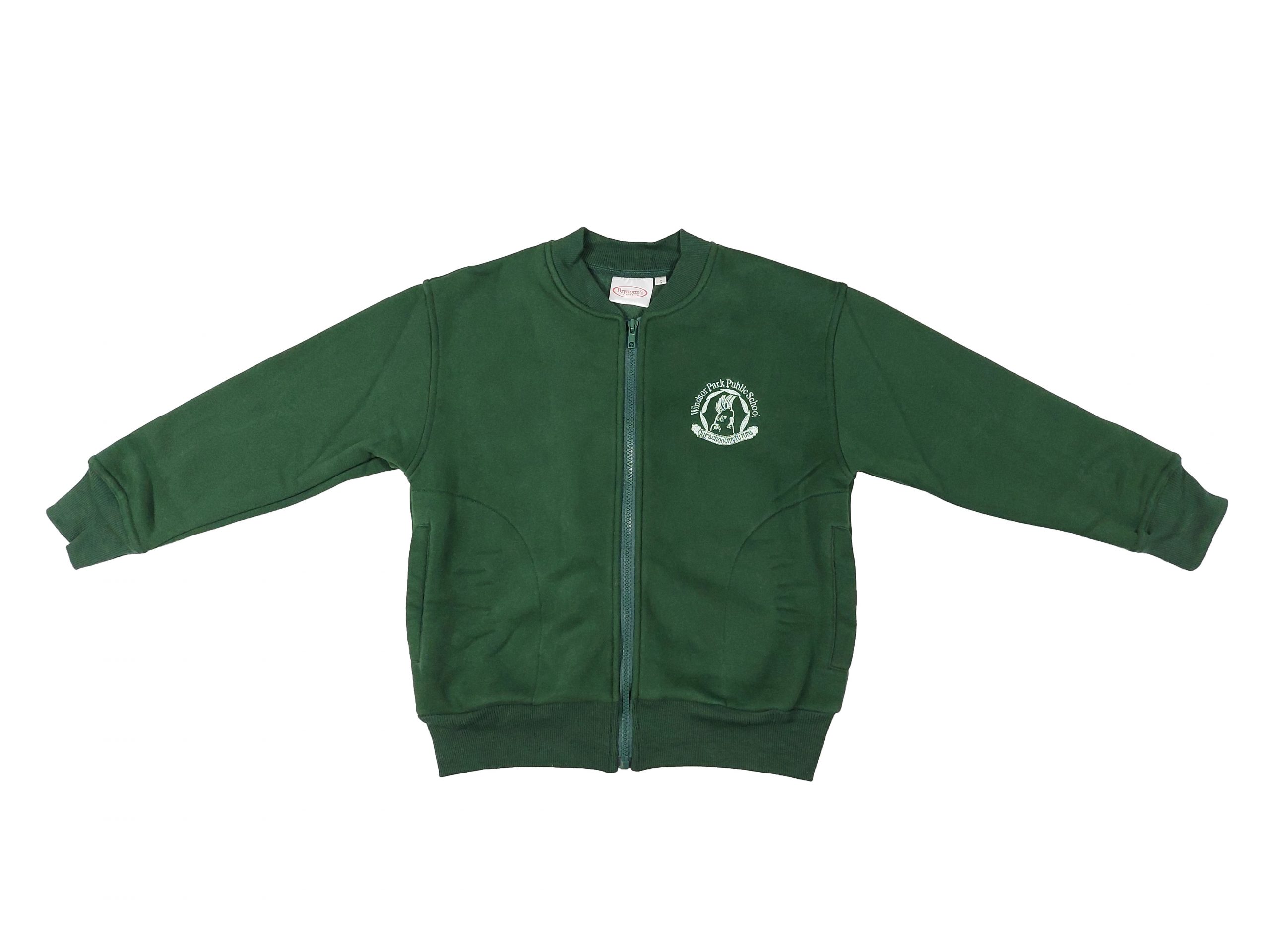 School Zip Fleecy Jacket with Logo – Bottle – Brynorm's Uniform Shop